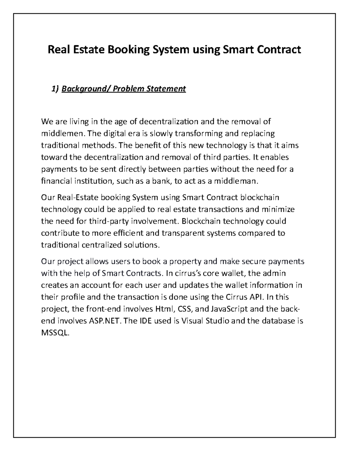 S368 - Mini project - Real Estate Booking System using Smart Contract ...