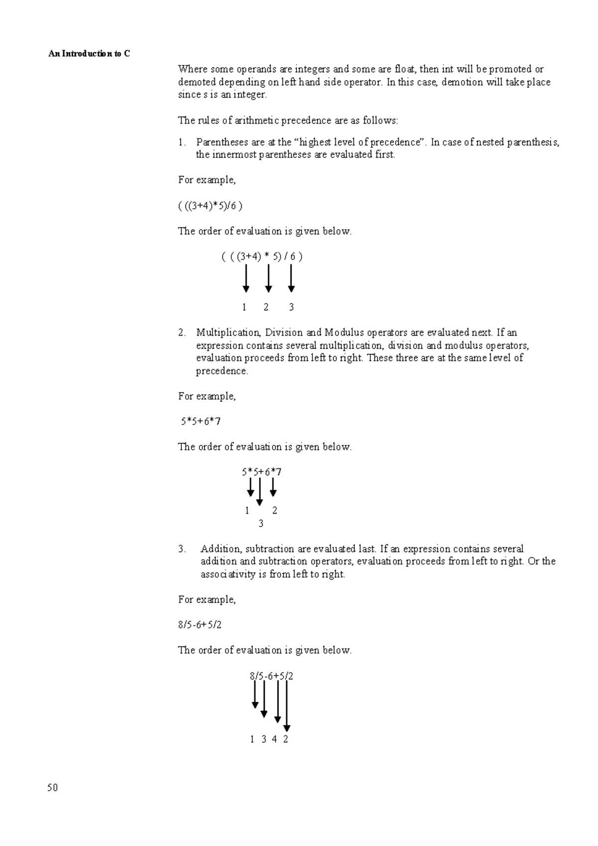 50 - Relational operations - 50 An Introduction to C Where some ...