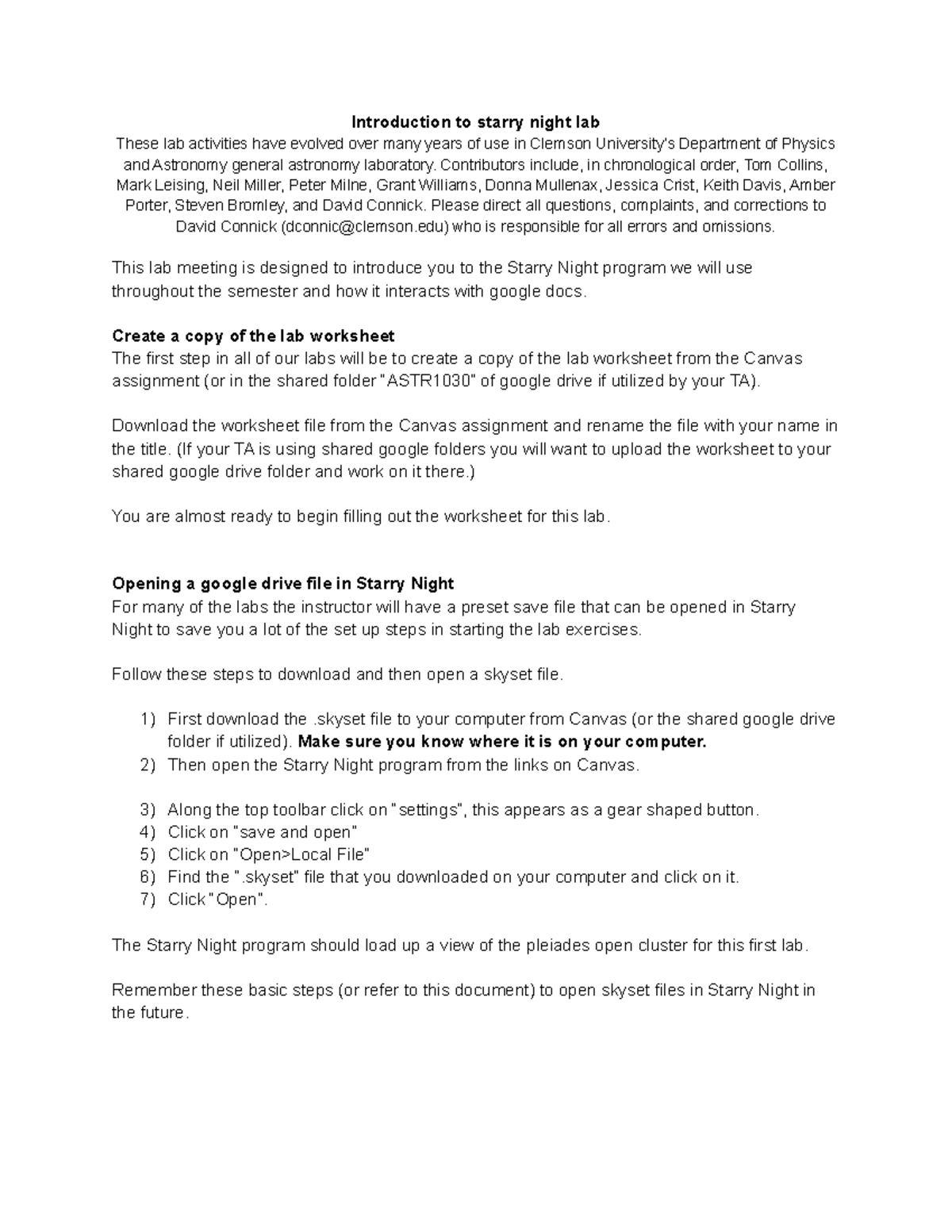 Introduction to starry night lab-1 - Introduction to starry night lab ...