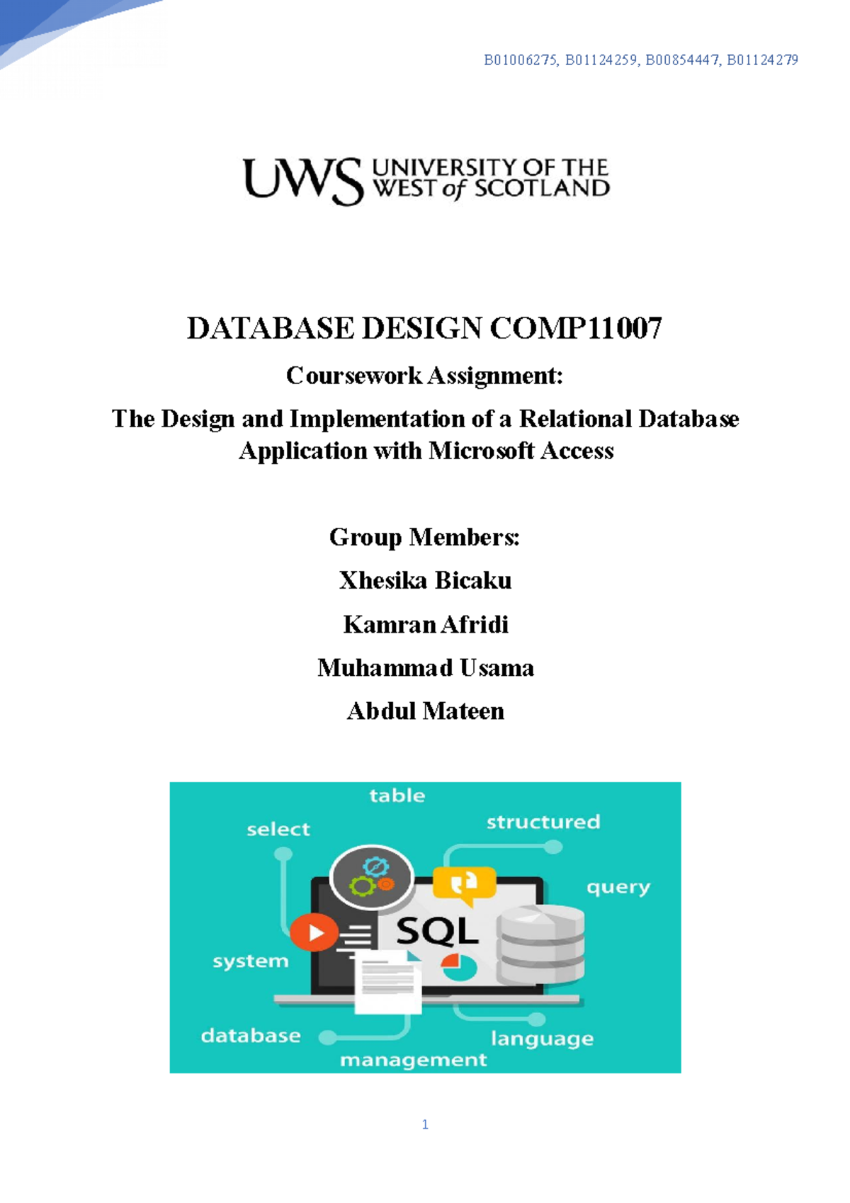 The Design And Implementation Of A Relational Database Application With