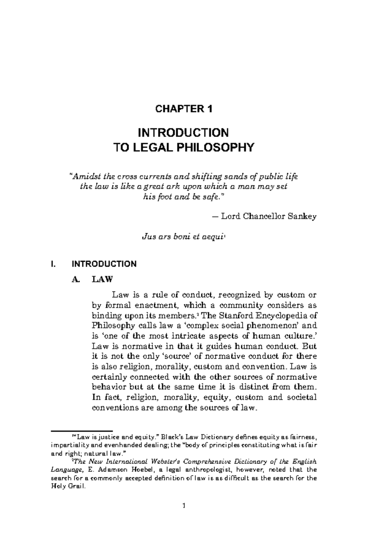 Legal-Philo-Tabucanon - 1 1 CHAPTER 1 INTRODUCTION TO LEGAL PHILOSOPHY ...