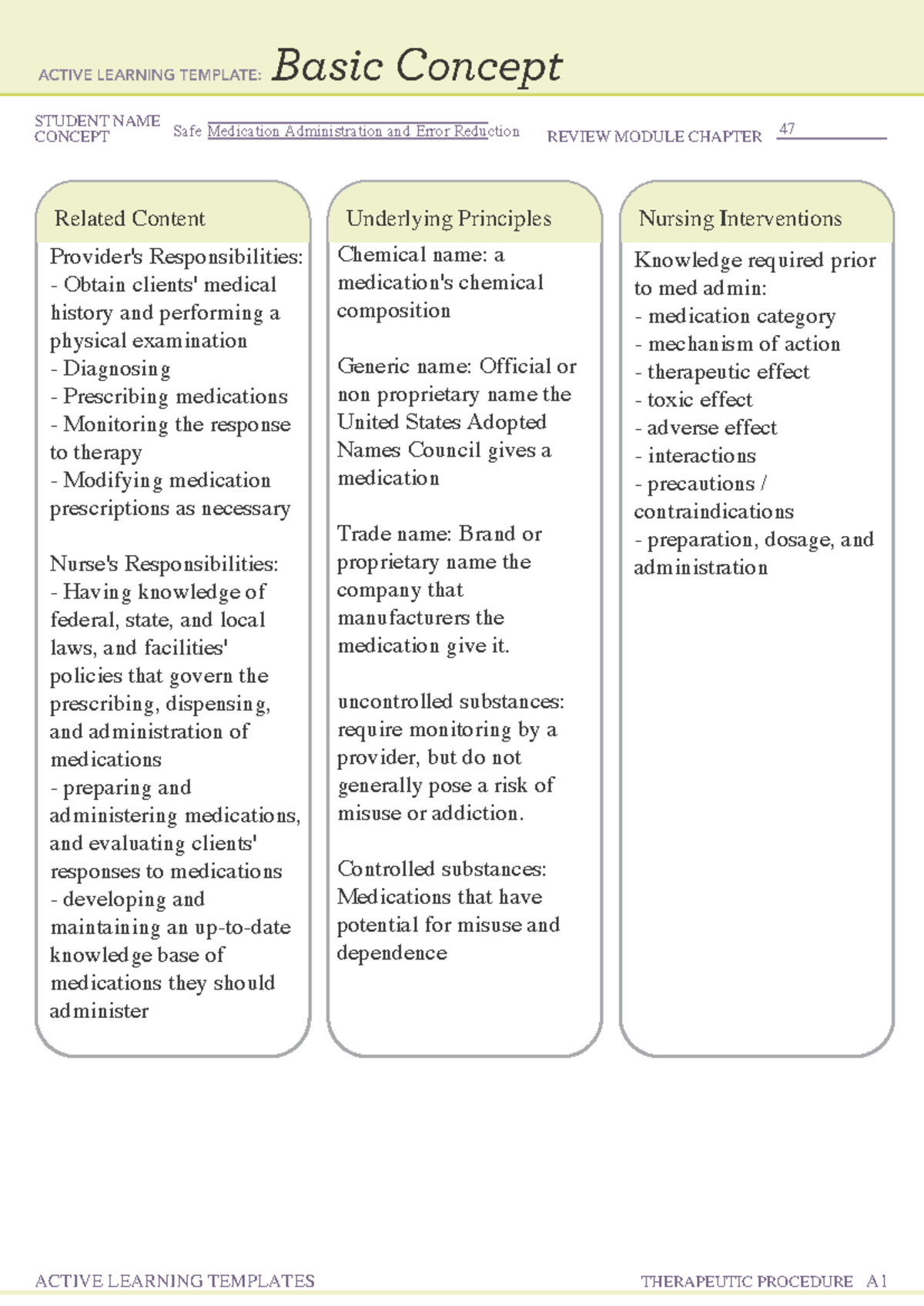 ATI 1 - Basic Concept form - STUDENT NAME CONCEPT REVIEW MODULE CHAPTER Related Content ...