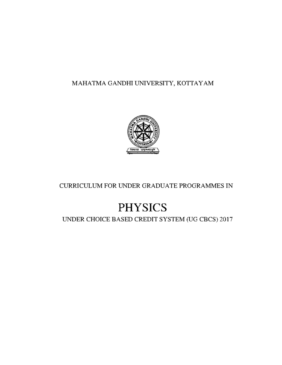 075960400 1629058315-Physics-ugsyllabus-SGC-Physics - MAHATMA GANDHI UNIVERSITY, KOTTAYAM ...