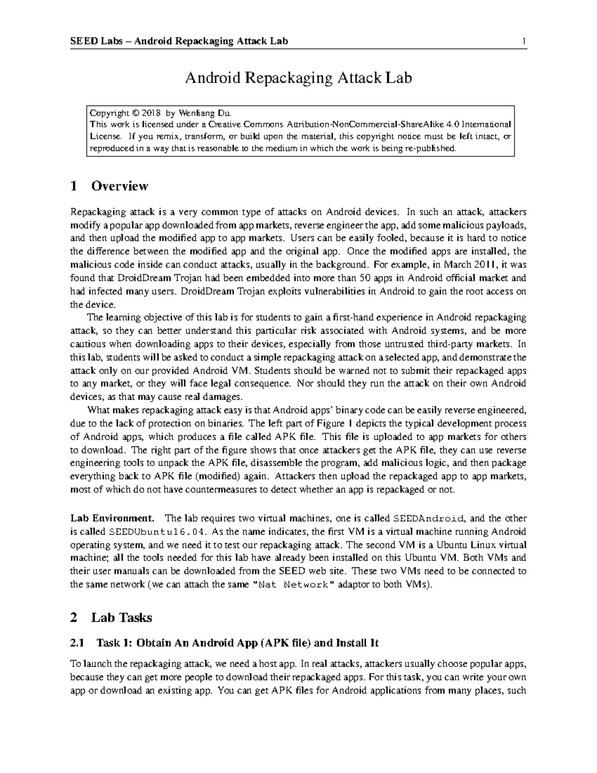 Android Repackaging - This work is licensed under a Creative Commons ...