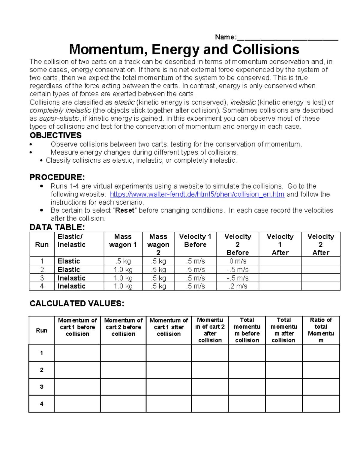 Collisionlab-2018 - An assignment on physics - Name ...