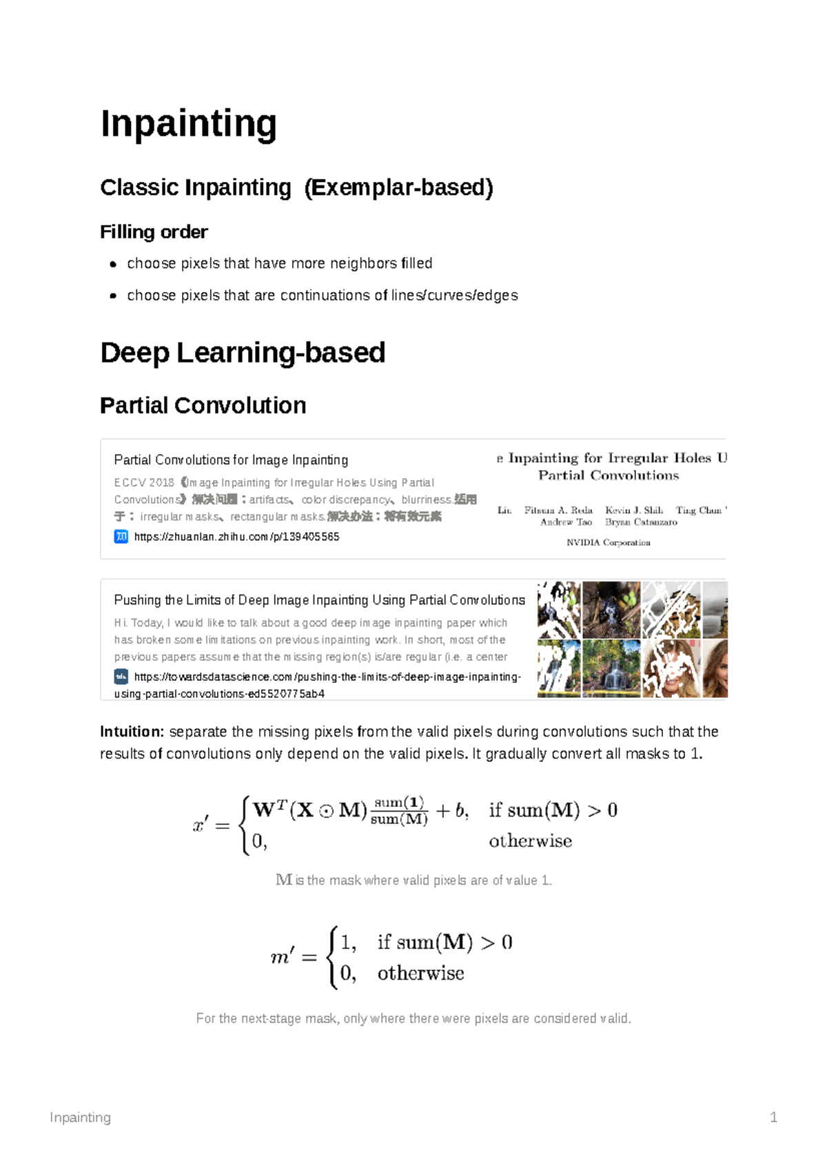 5. Inpainting - Prof. Navab - Inpainting Classic Inpainting (Exemplar ...