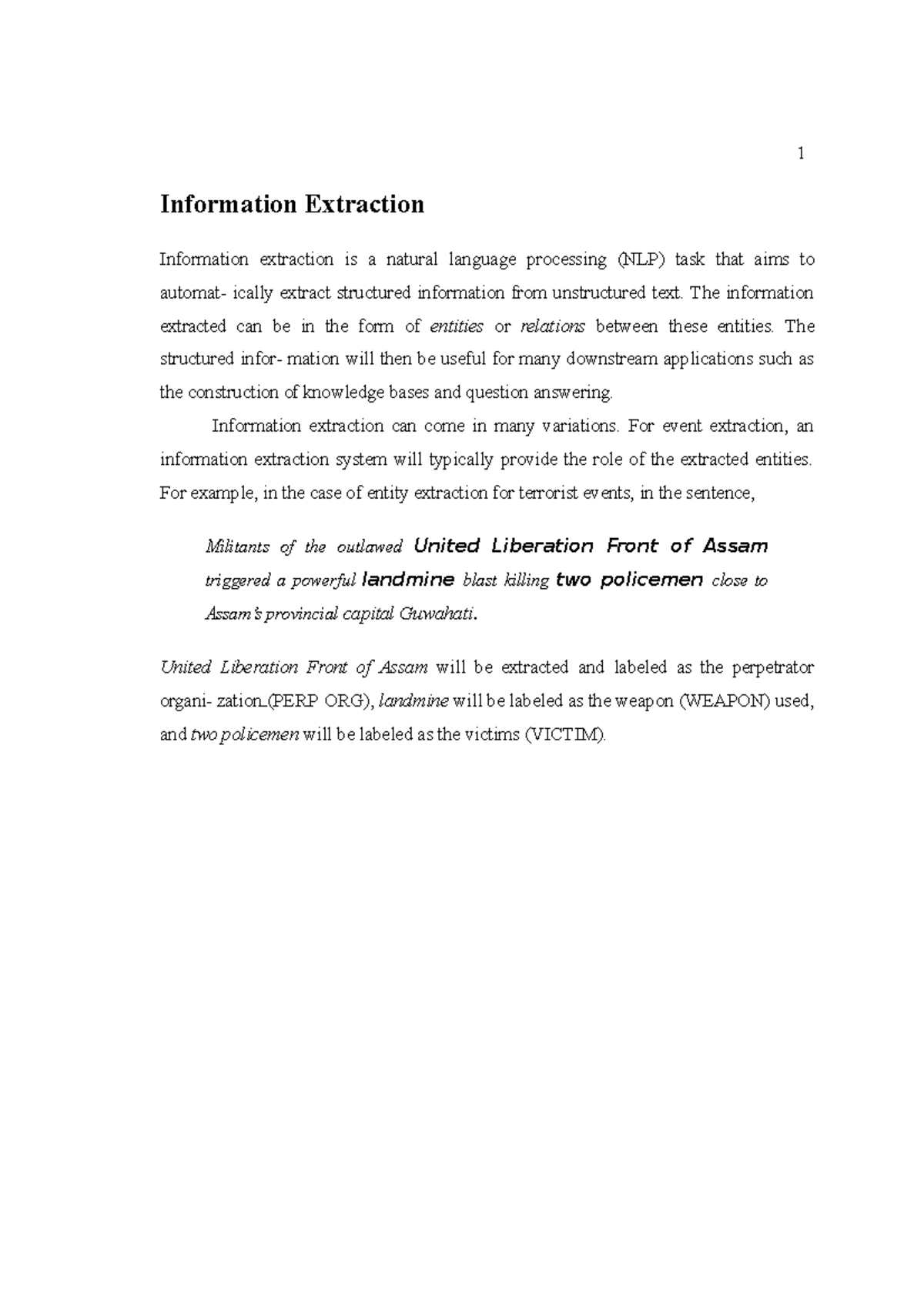 Information extraction is a natural language processing - The ...