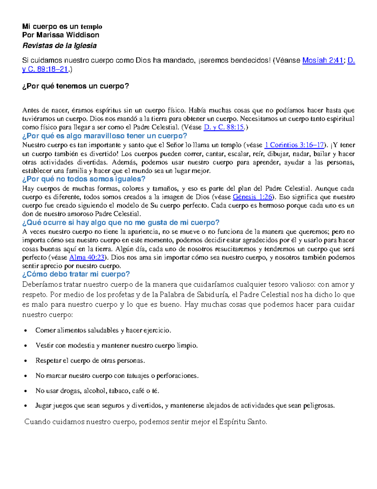 Mi cuerpo es un Templo (Guía 1. Edufísica) - Mi cuerpo es un templo Por Marissa Widdison ...