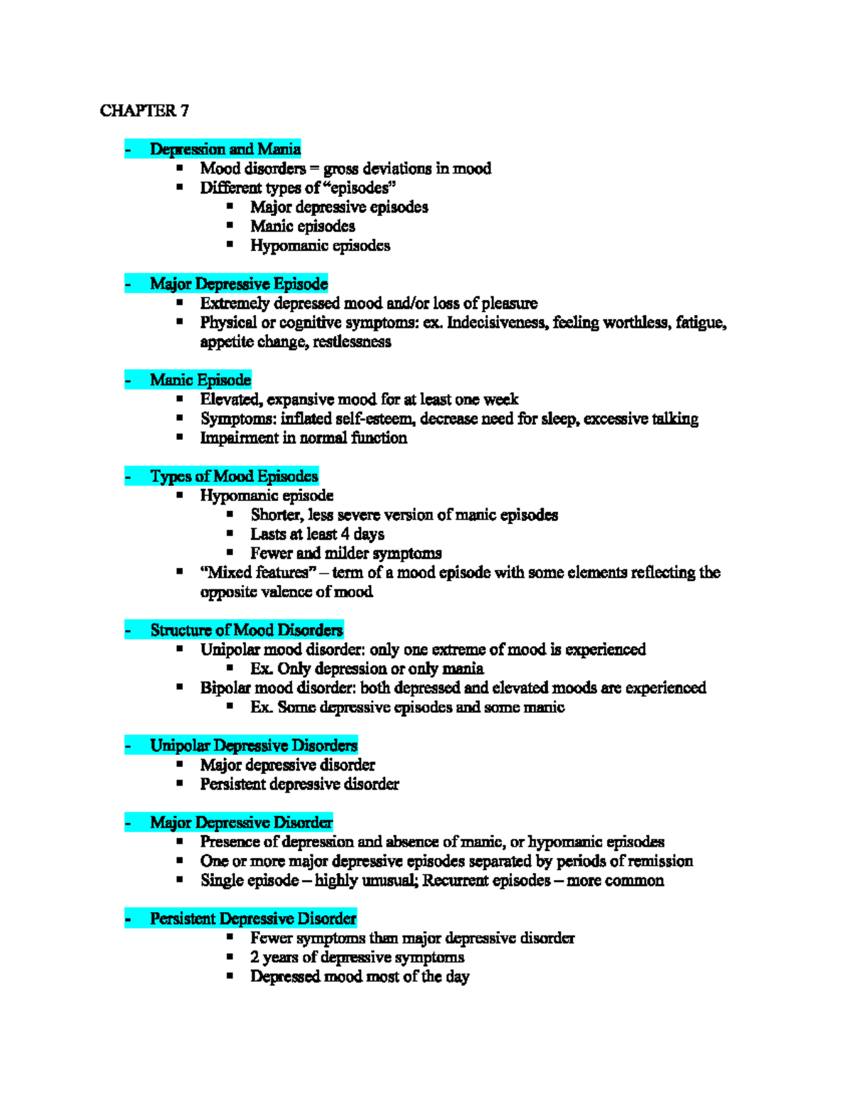 Abnormal Psychology Study Guide 1 pg6 - PSY 302 - Studocu