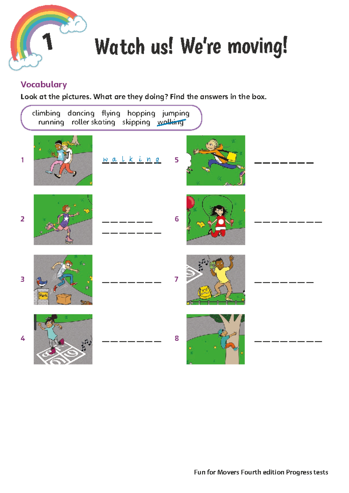 Fun for movers progress tests - Wa tch us! We’re moving! Vocabulary ...