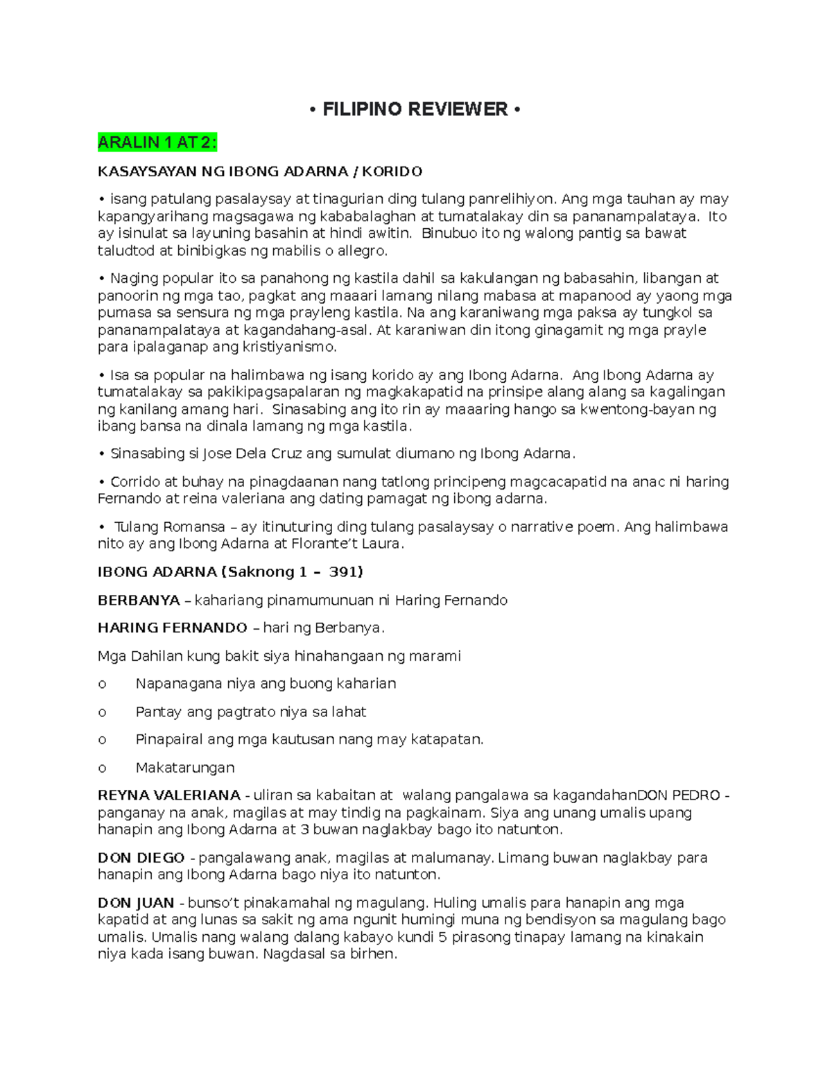 Filipino- Reviewer - .09ytfytxzsxdcfvgbhnjmk - • FILIPINO REVIEWER ...