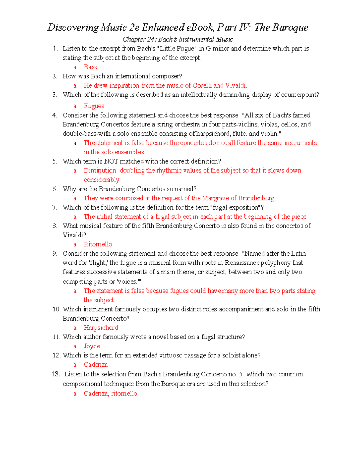 Chapter 24 Bach's Instrumental Music - Discovering Music 2e Enhanced ...