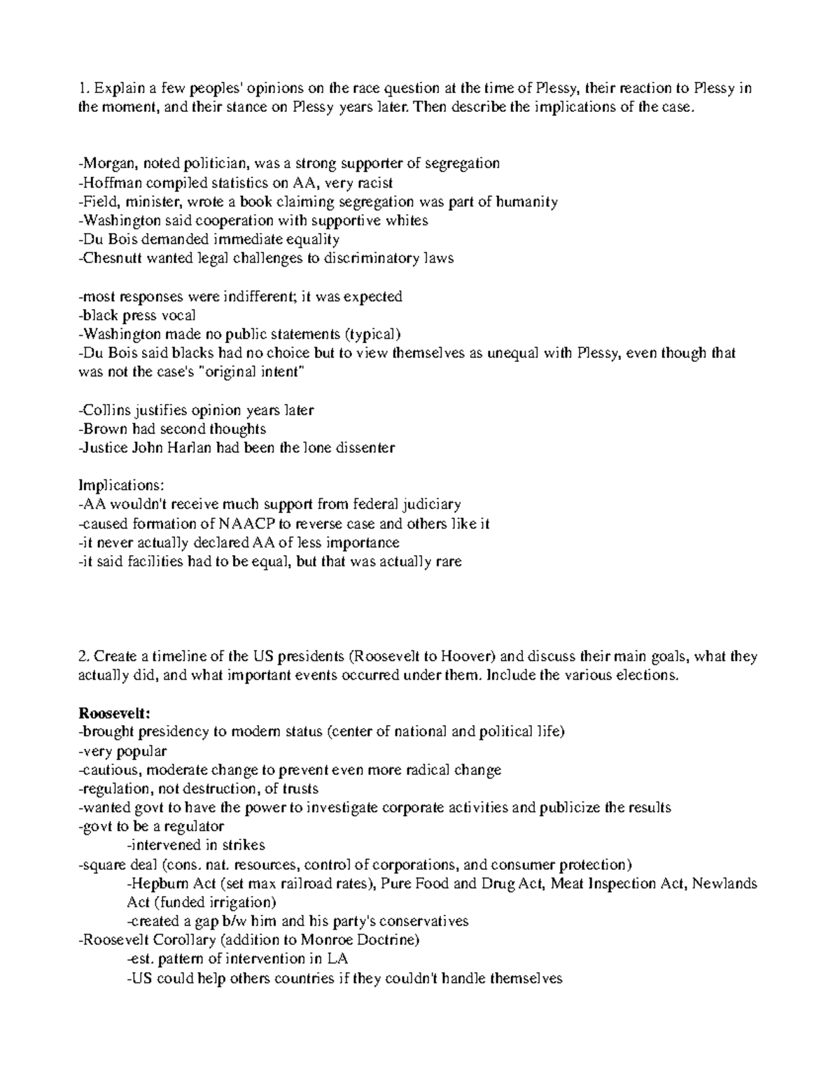 Summary - lecture Various - Ernest starks - Explain a few peoples ...