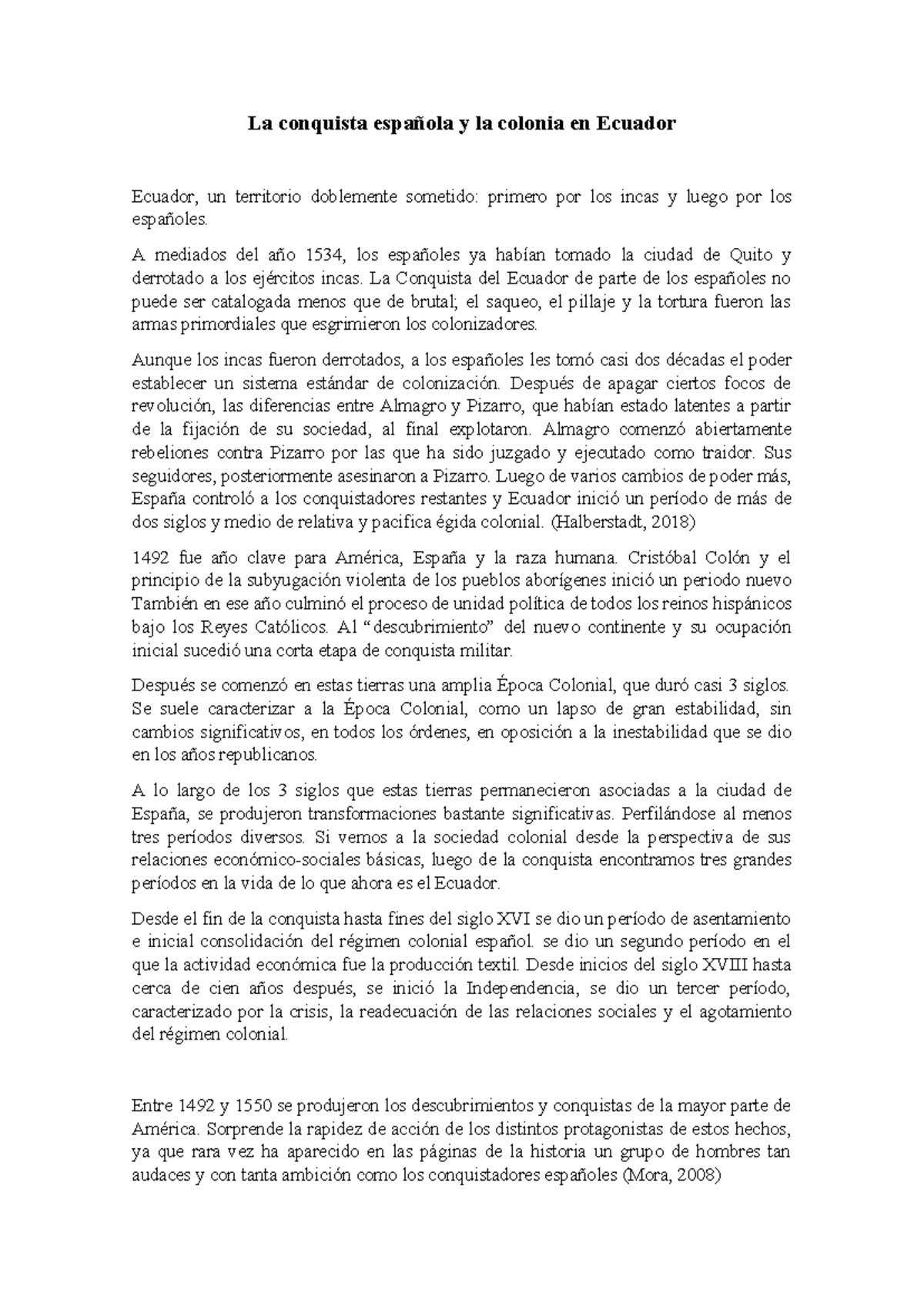 La Conquista Española Y La Colonia En Ecuador La Conquista Española Y