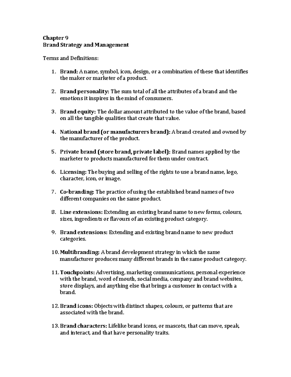 CH 9 Terms - THE PROMOTIONAL MIX - Chapter 9 Brand Strategy and ...