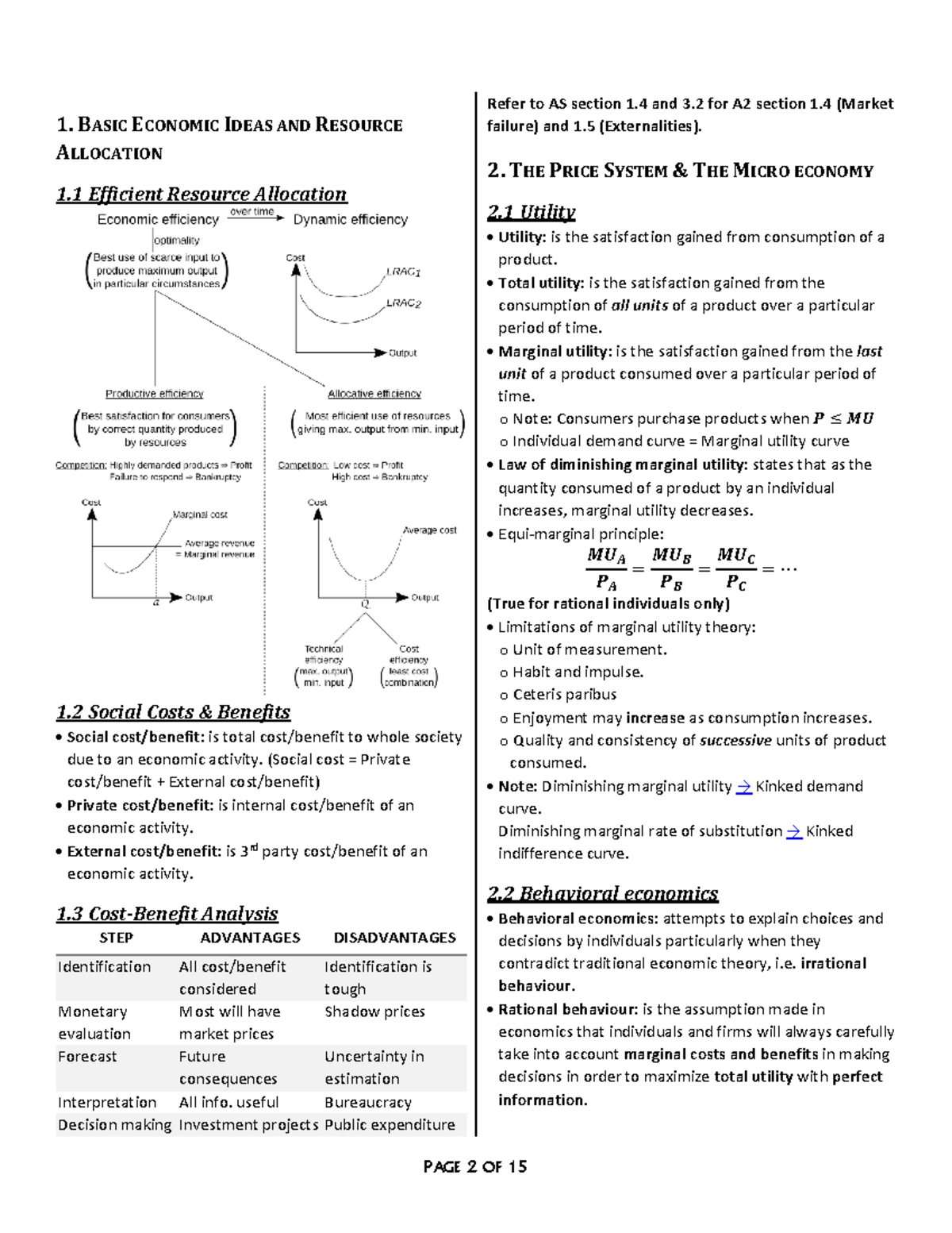 CIE AL Economics Notes - 1. BASIC ECONOMIC IDEAS AND RESOURCE ...