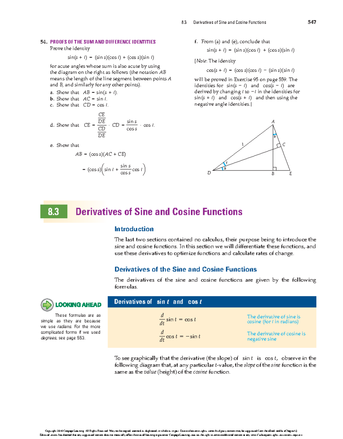 Math book ch8-3 - Math work - ####### 8 Derivatives of Sine and Cosine ...