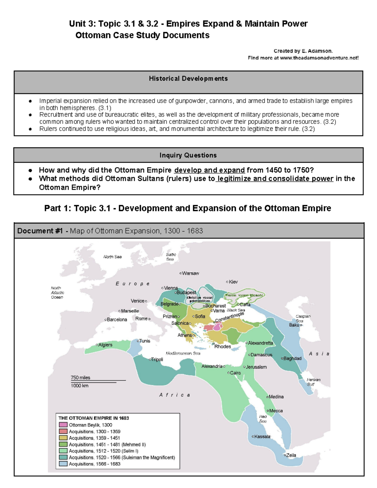 Copy of Unit 3 Ottoman Empire Case Study (Documents) - Unit 3: Topic 3 ...