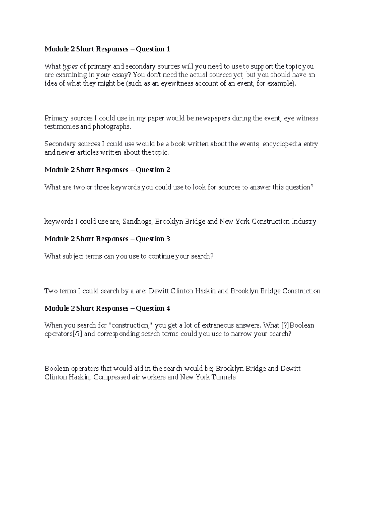 module 2 short answers - Module 2 Short Responses – Question 1 What ...