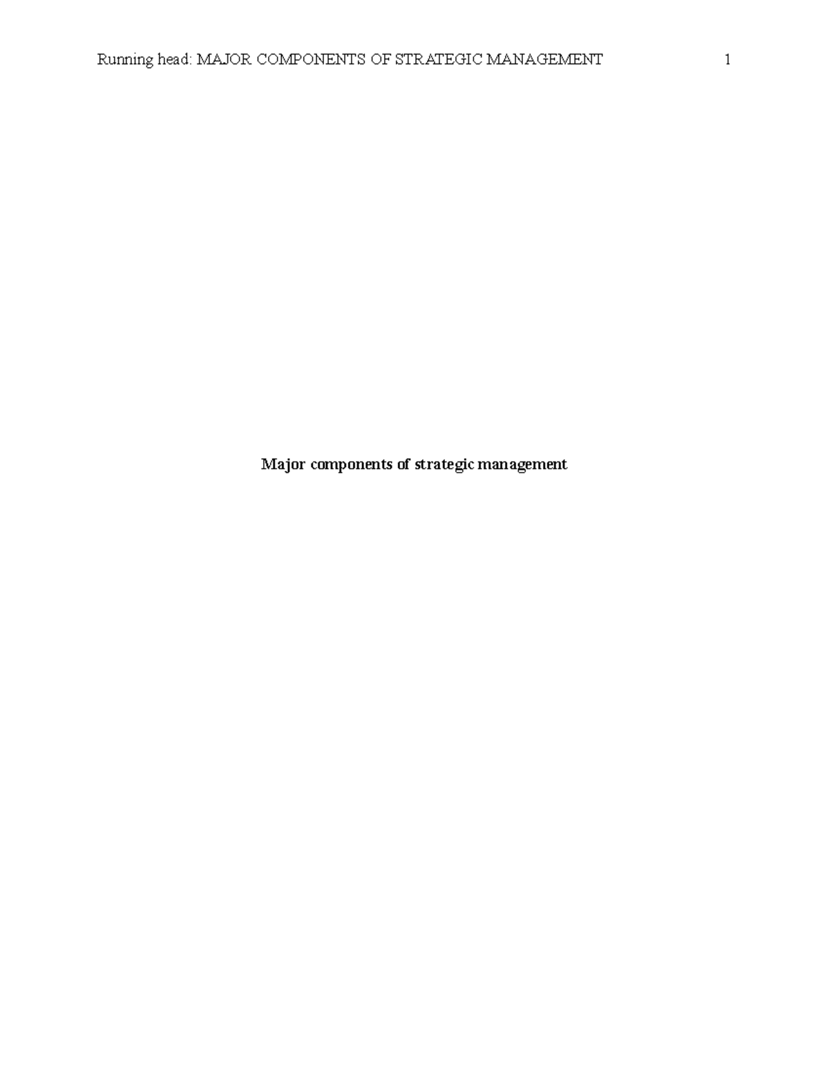 Major Components Of Strategic Management Running Head MAJOR major-components-of-strategic-management-running-head-major