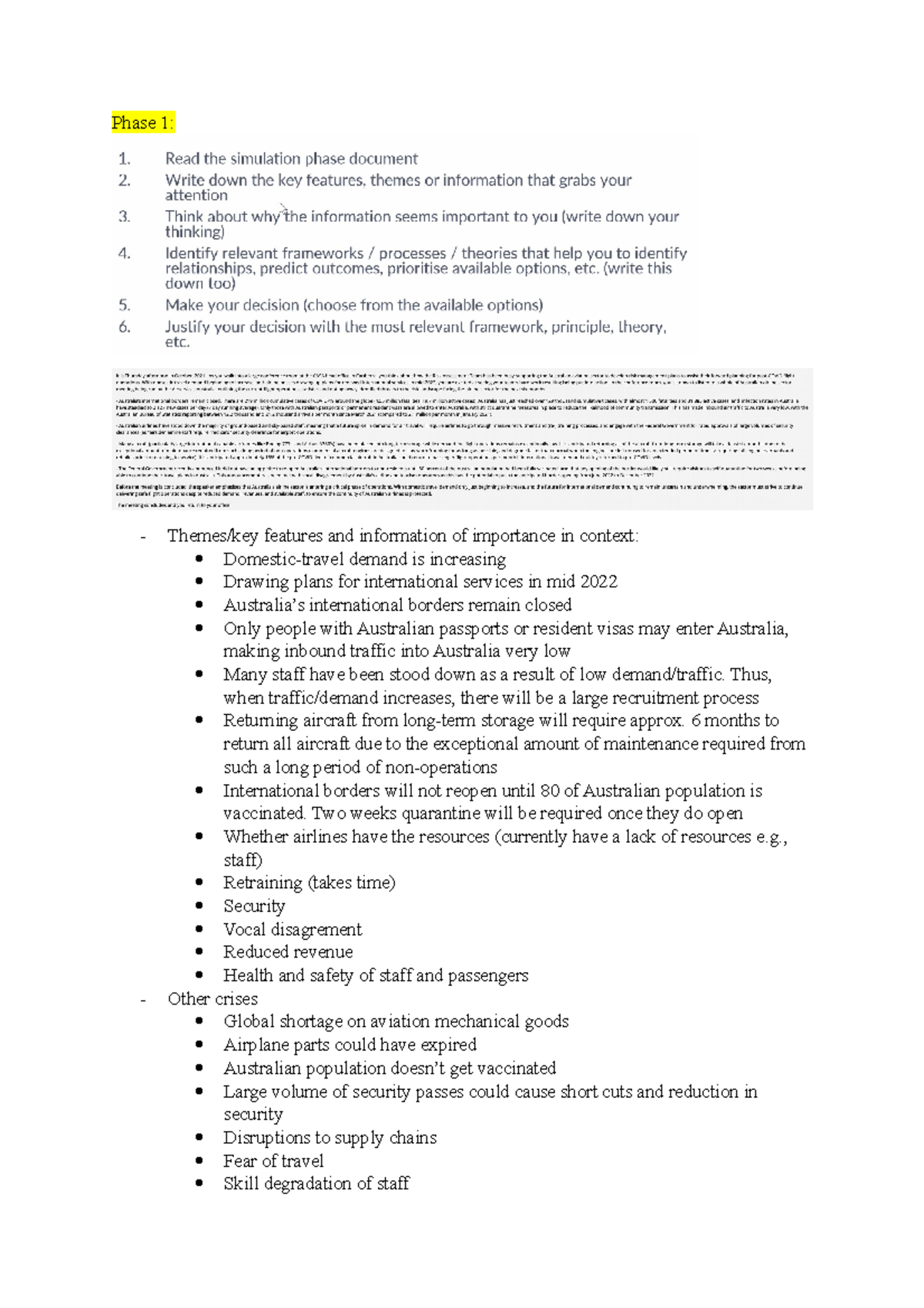 MGB Simulation Notes - Phase 1: Themes/key features and information of ...