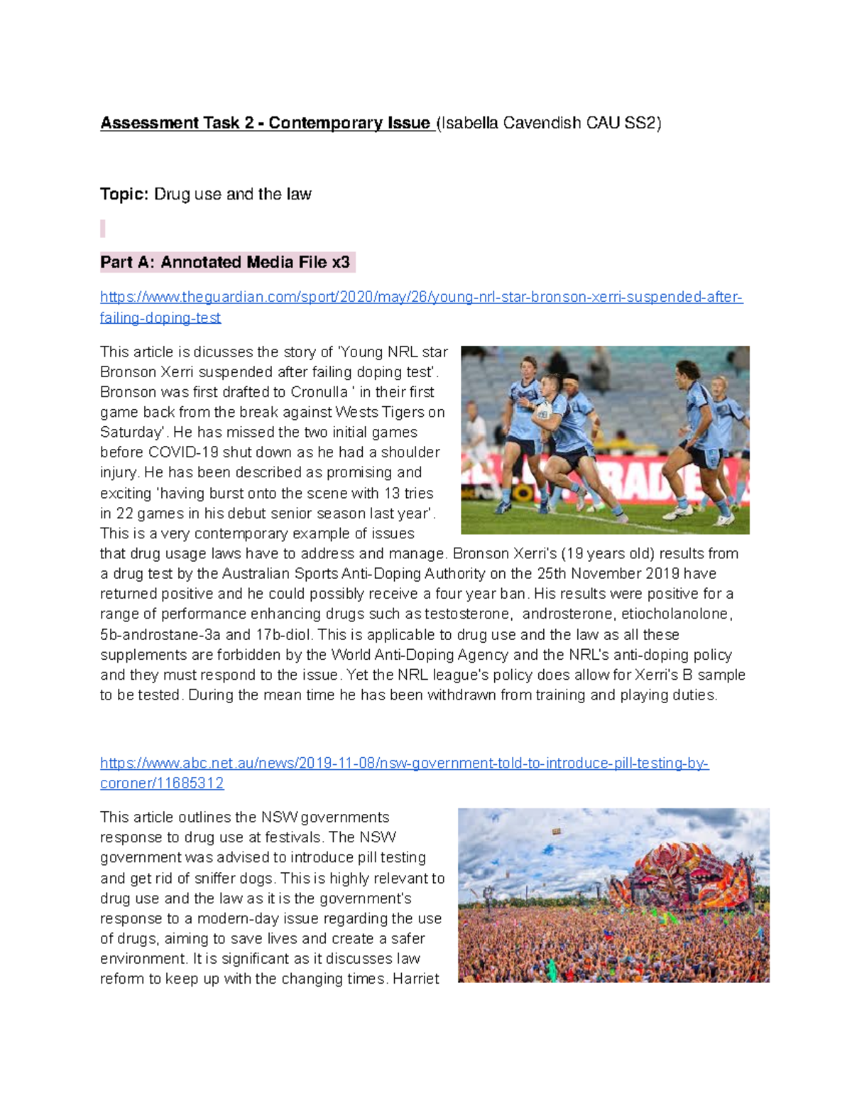 Assessment Task 2 legal studies - Assessment Task 2 - Contemporary ...