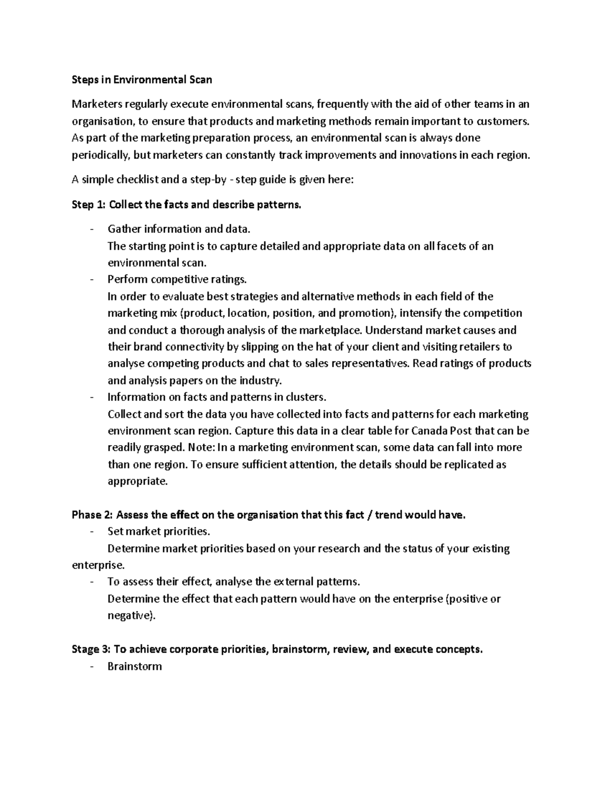 Steps in Environmental Scan - Warning: TT: undefined function: 32 Steps ...