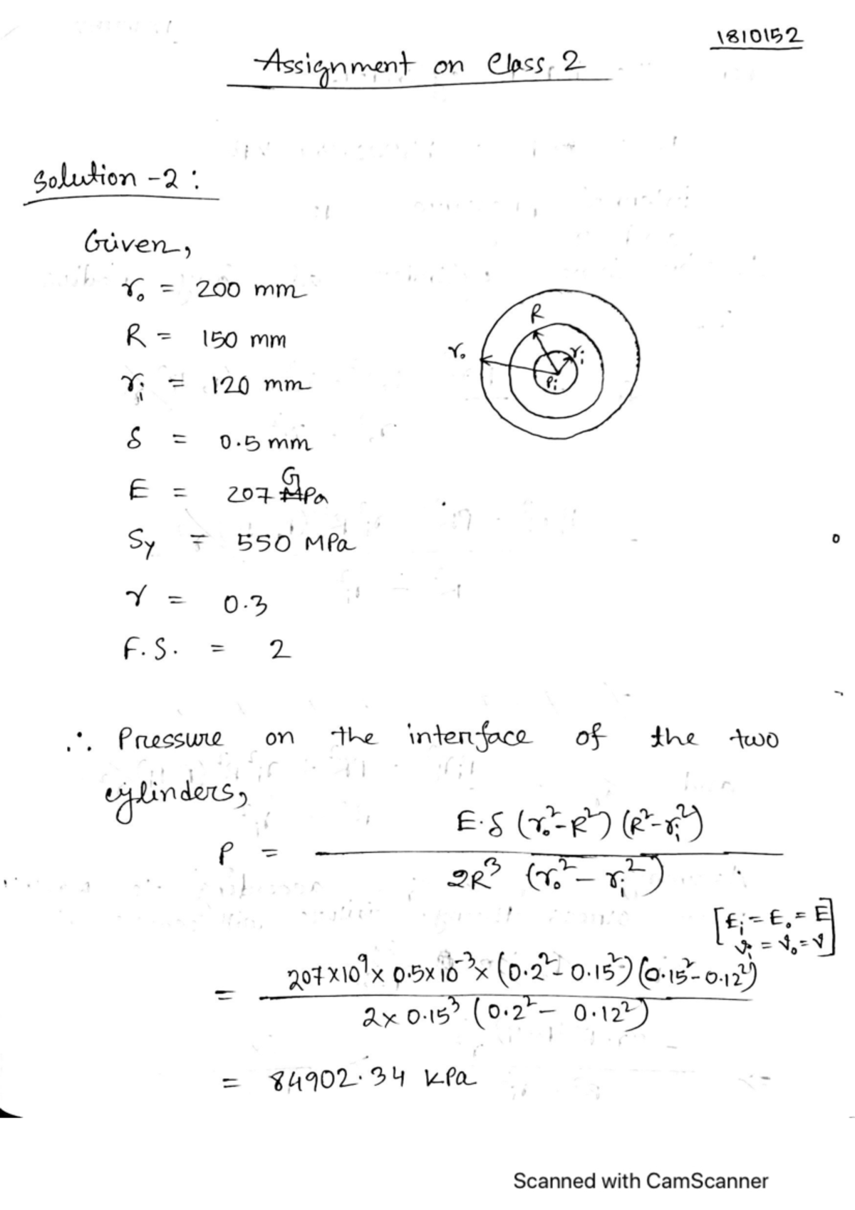 Problem on shrink and fit - Mechanics of Solids - Studocu