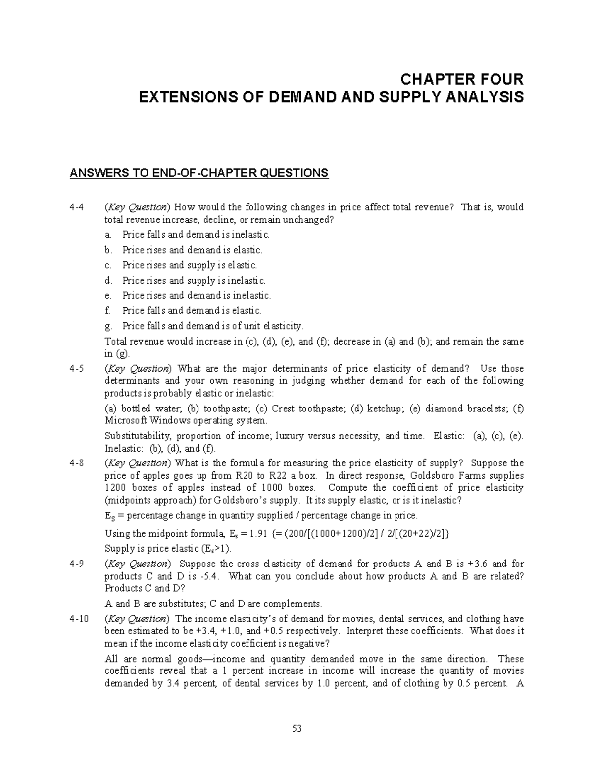 Chapter 4 EOCQ study - 53 CHAPTER FOUR EXTENSIONS OF DEMAND AND SUPPLY ...