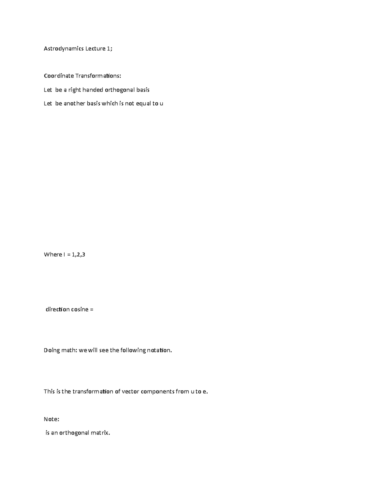 Reference frames and bases - Astrodynamics Lecture 1; Coordinate ...