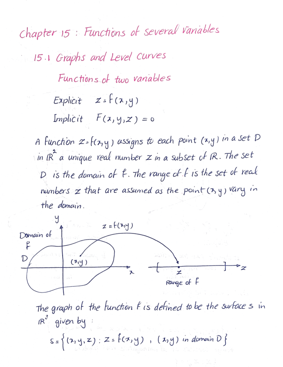 Notes 6 - chapter 15 Functions of several variables 15 Graphs and Level ...