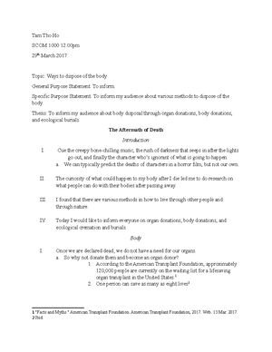 SCOM 1000 Ch. 9 - Speaking Informatively - SPCH 1000 - Studocu