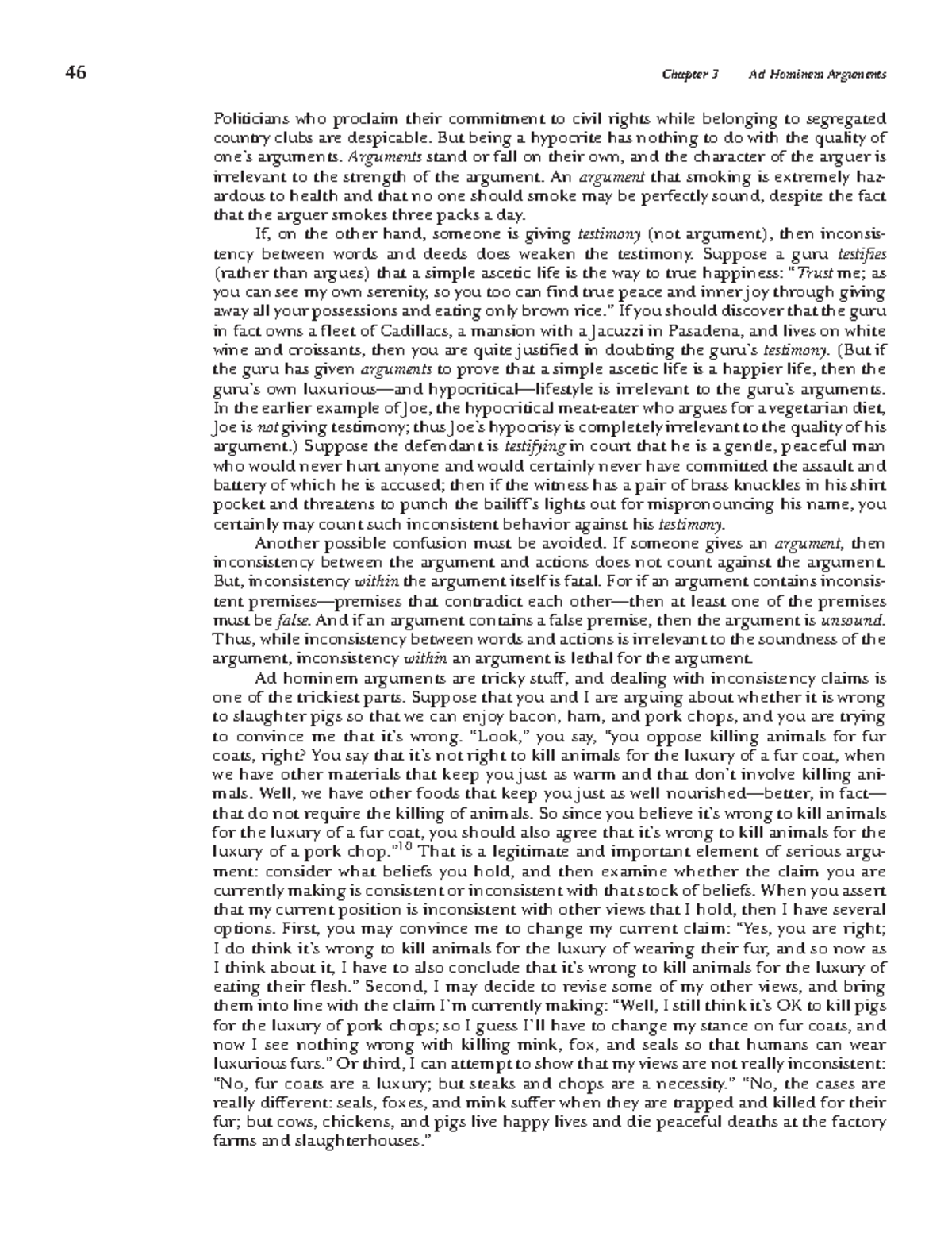 67 - Hello - 46 Chapter 3 Ad Hominem Arguments Politicians who proclaim their commitment to ...