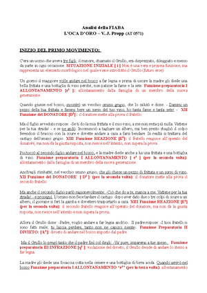 Propp La morfologia della fiaba e le funzioni - Daniele Ferrero La ...