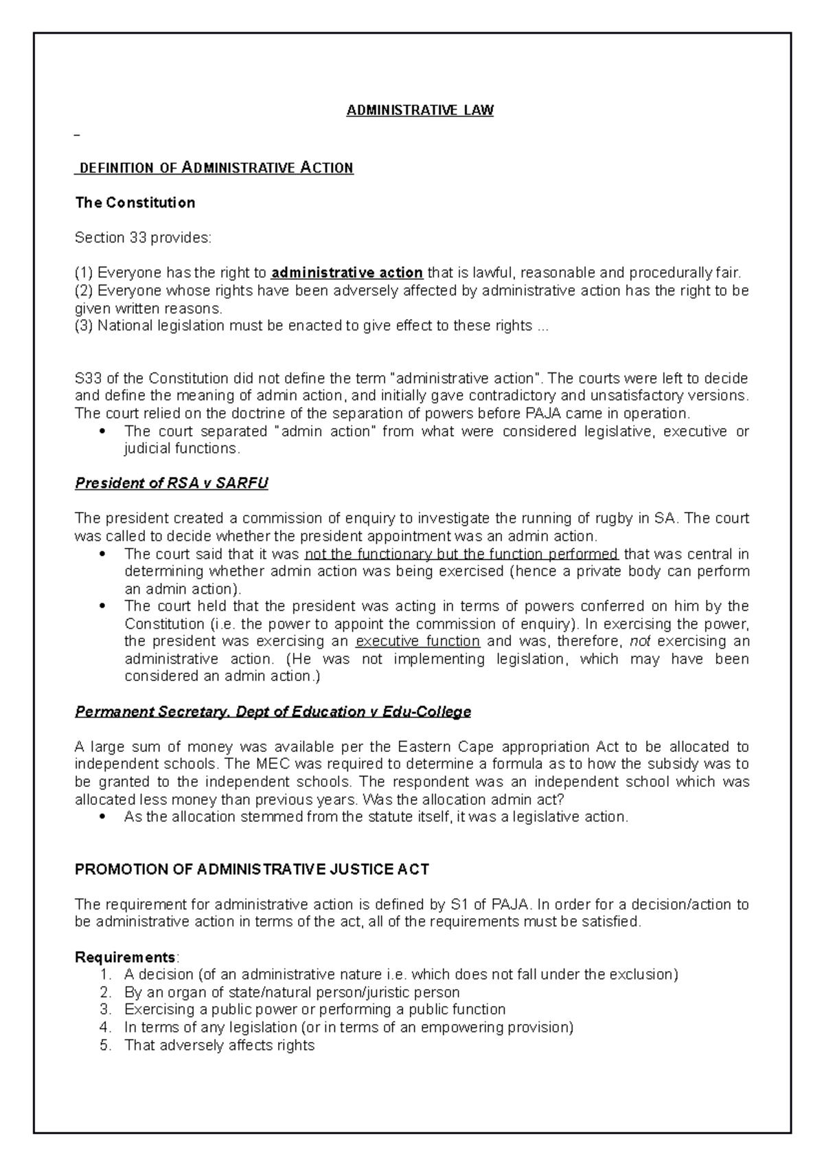 2. Adminsitrative Action - ADMINISTRATIVE LAW DEFINITION OF ...
