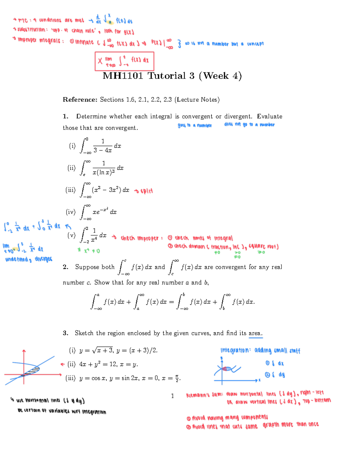 Tutorial 3 - MH1101 Tutorial 3 (Week 4) Reference: Sections 1, 2, 2, 2 ...