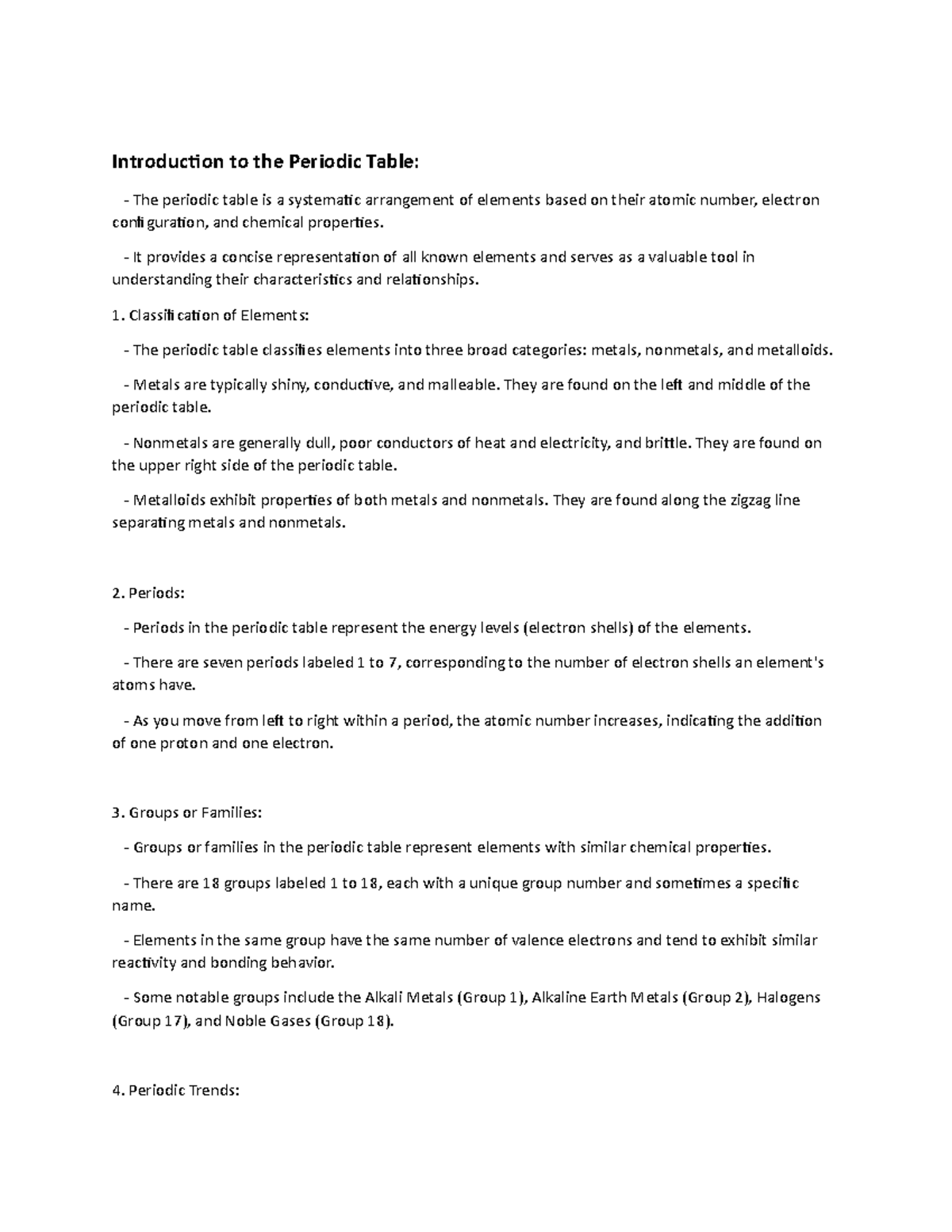 Periodic table and periodic trends - Introduction to the Periodic Table ...