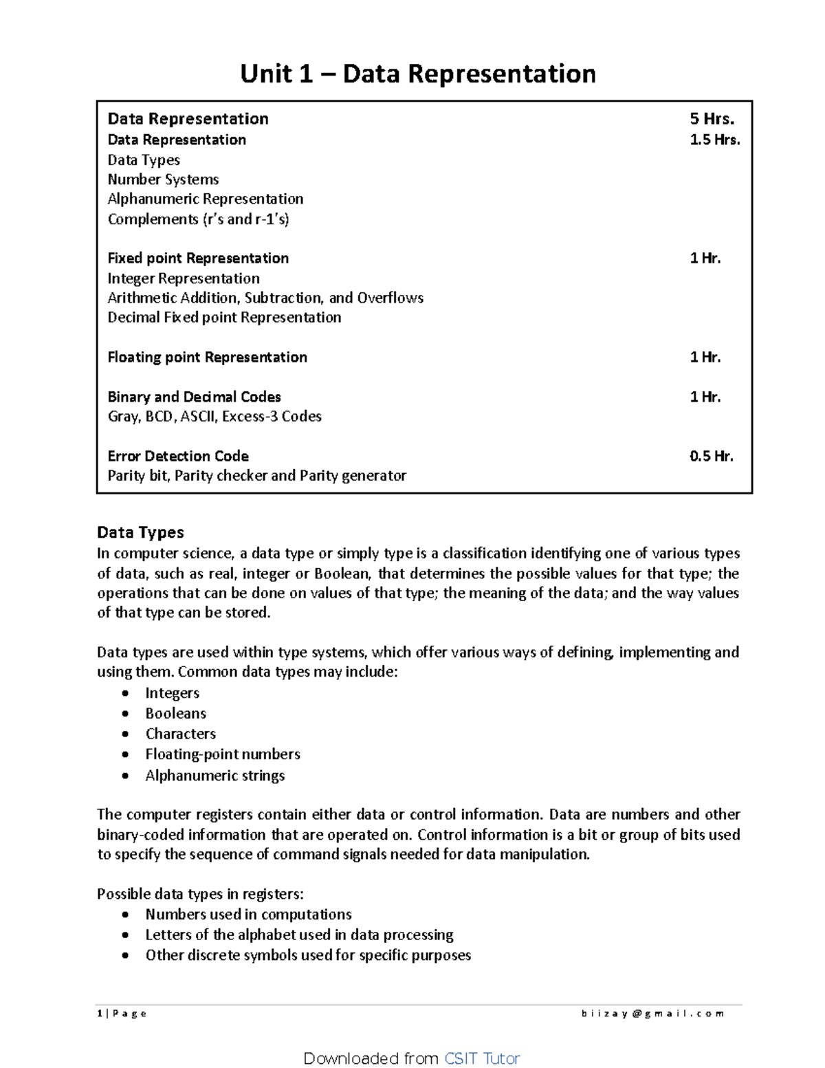 Computer Architecture Notes - 1 | P a g e b i i z a y @ g m a i l. c o ...