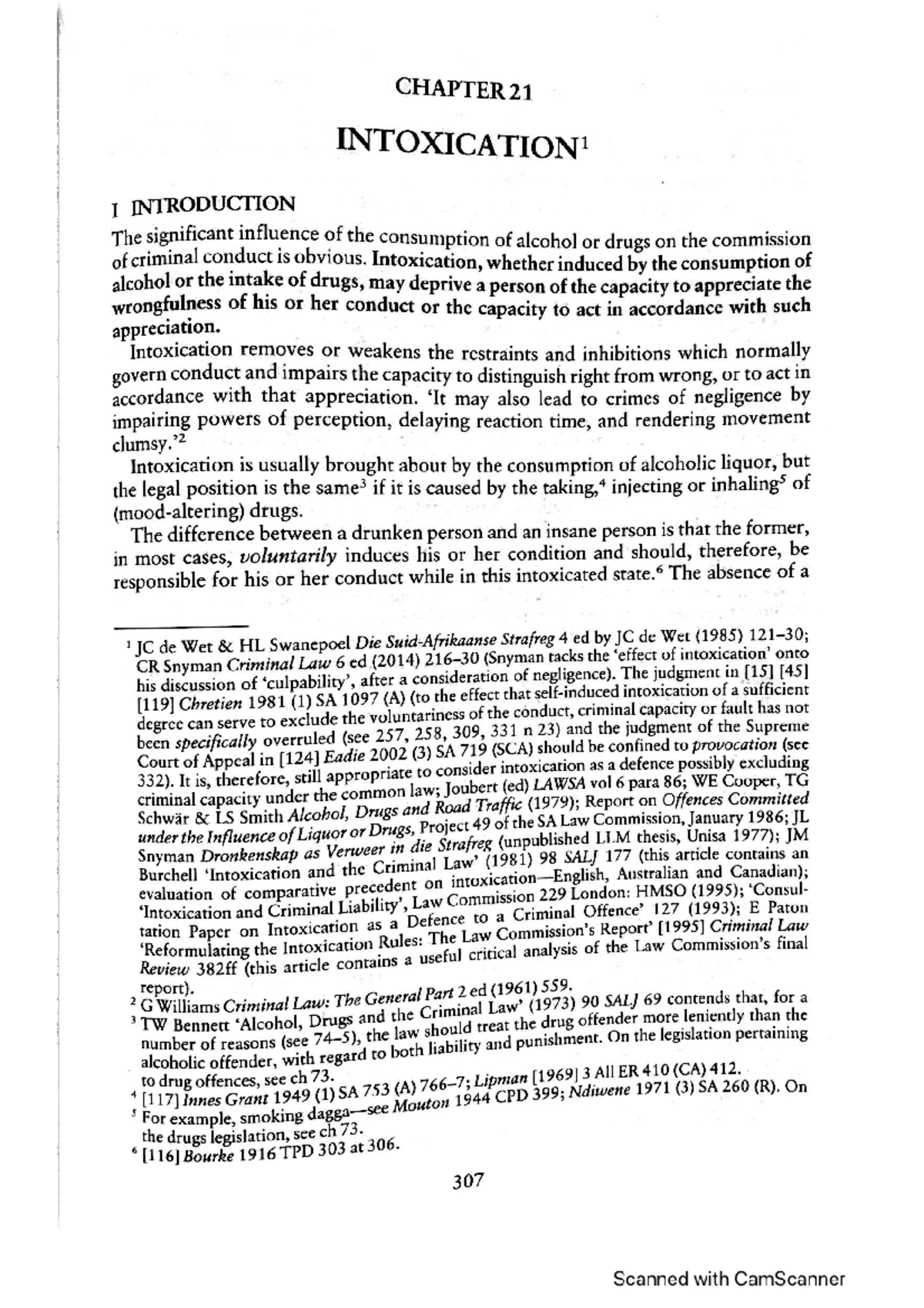 Burchell, Intoxication - LAWS3040A - Studocu