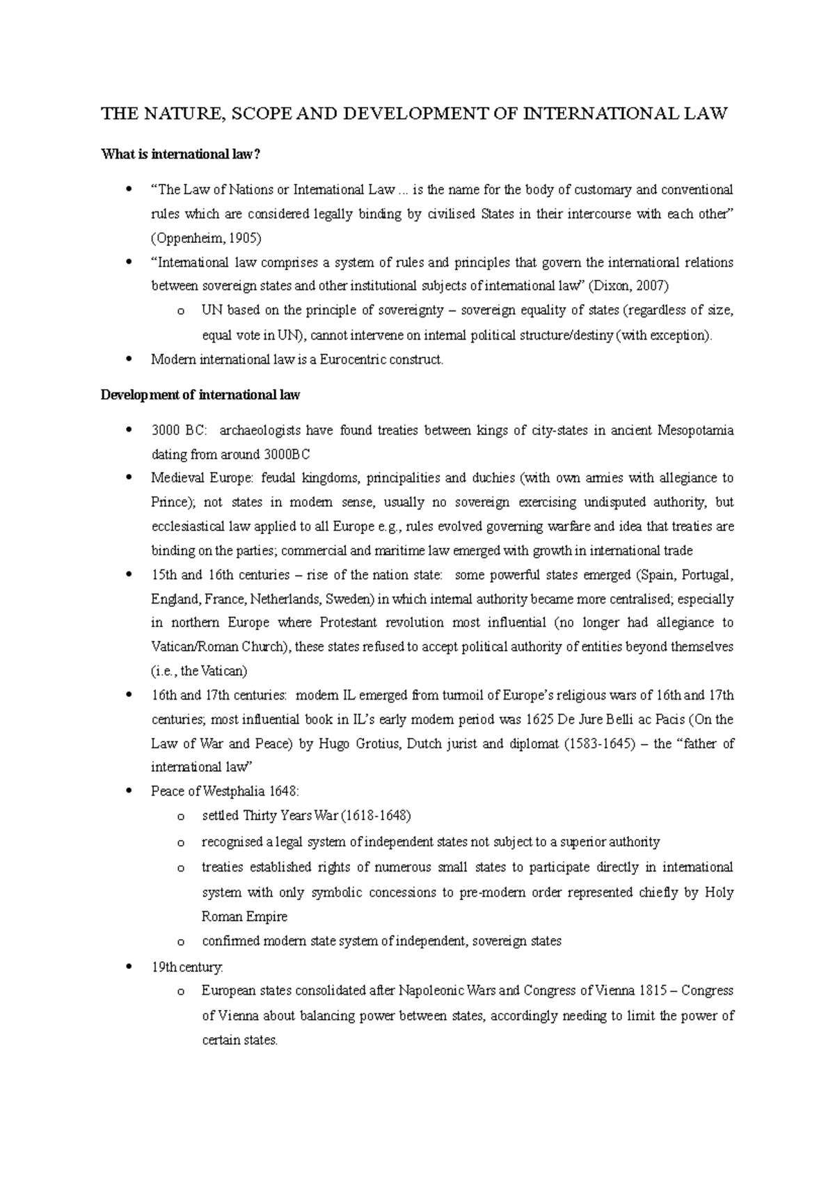 Topic 0 - Nature, Scope and Development of International Law - THE ...