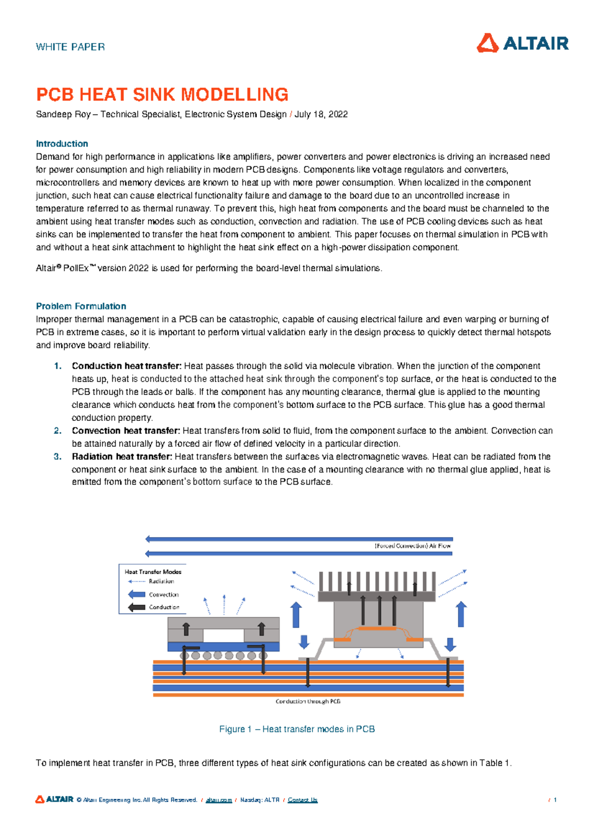 PCB Heat Sink Modelling - WHITE PAPER PCB HEAT SINK MODELLING Sandeep ...
