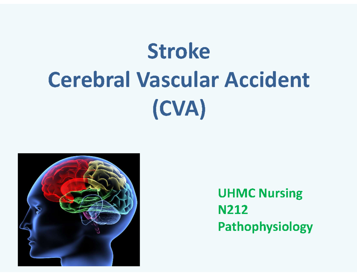 Stroke - Powerpoint - Stroke Cerebral Vascular Accident (CVA) UHMC Nursing N Pathophysiology ...