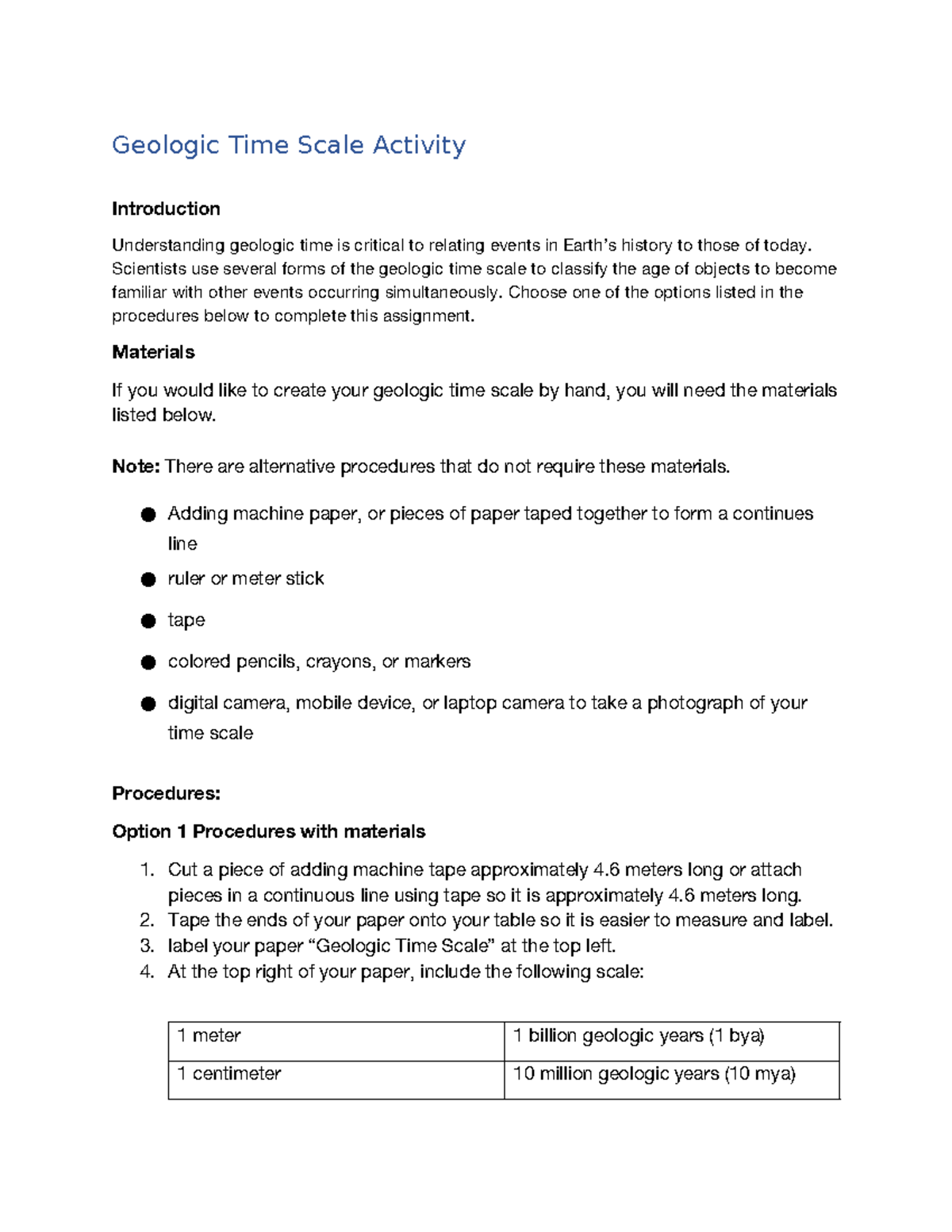 Copy of geologic time scale activity 6.24 revision - Geologic Time ...