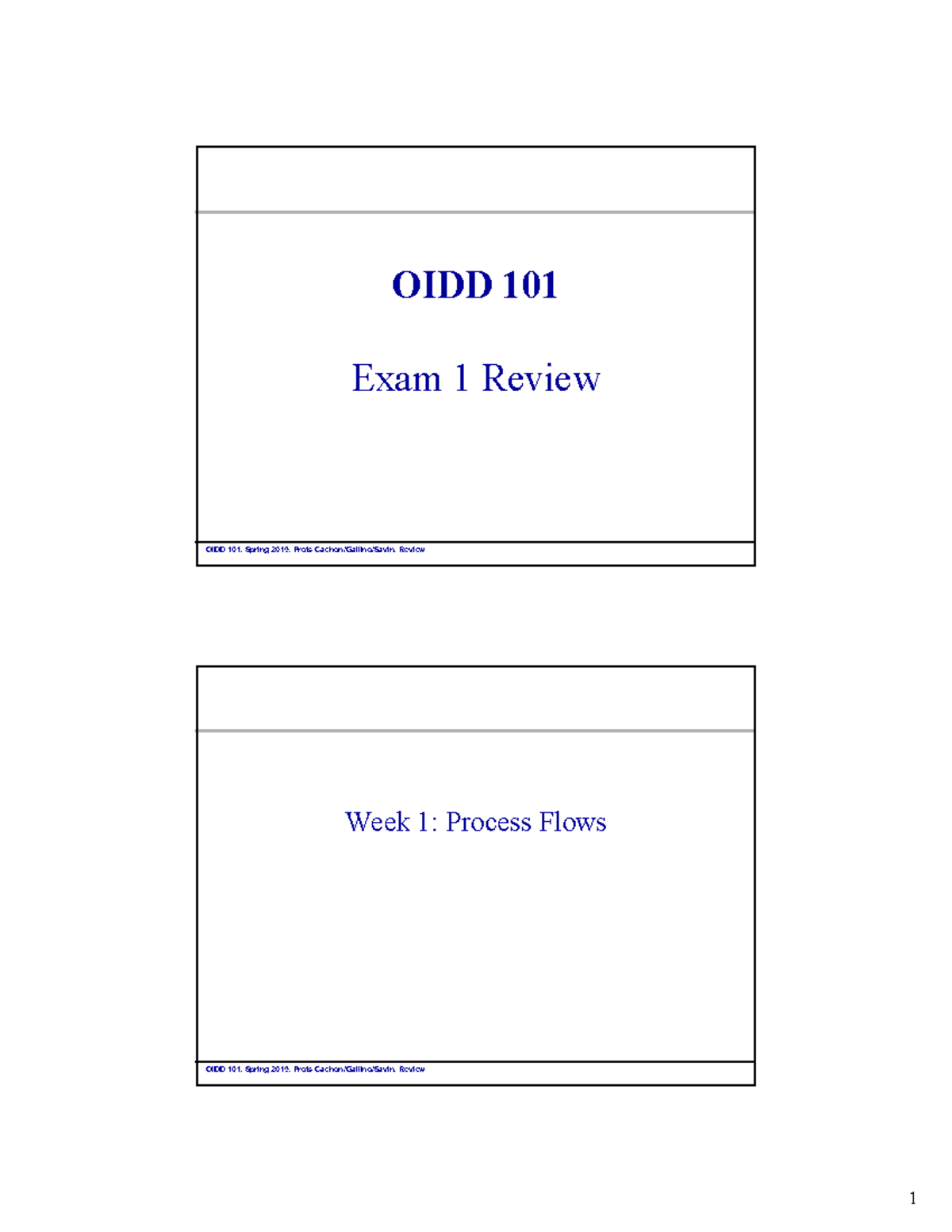 Review Q&A - 19A - OIDD 101 - 2019 - Introduction to Operations ...