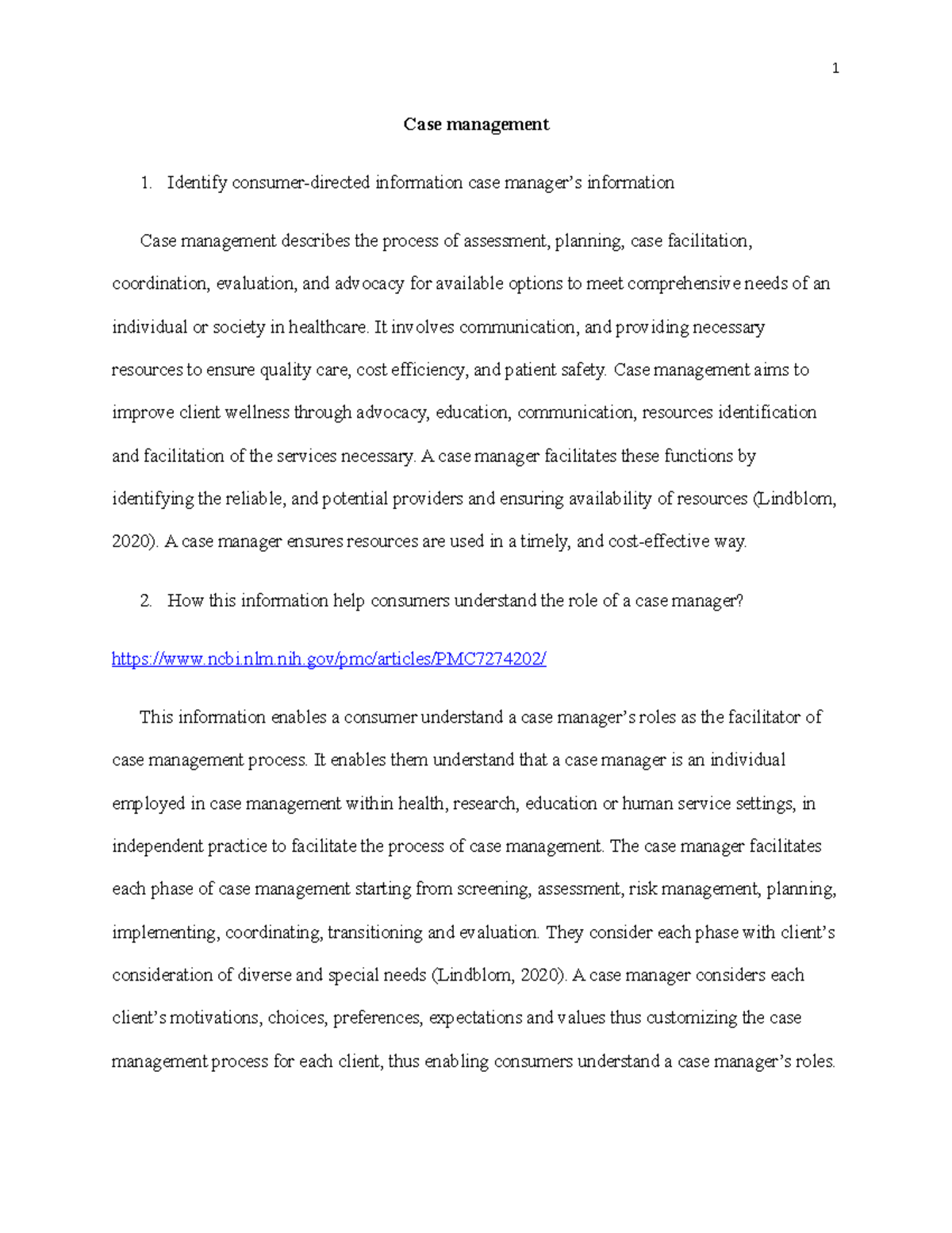 Case management - Case management Identify consumer-directed ...