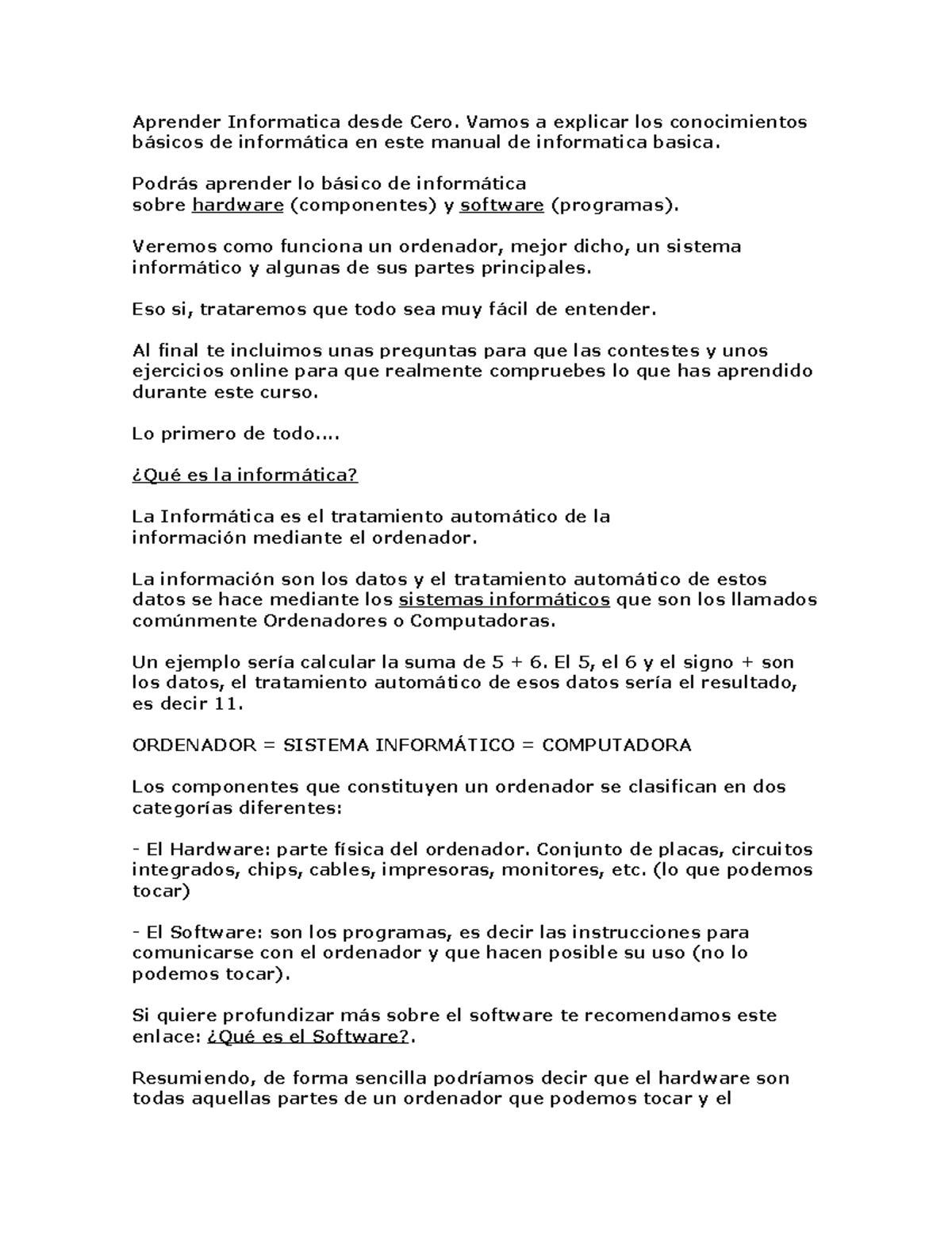 Aprender Informatica desde Cero - Vamos a explicar los conocimientos básicos de informática en ...