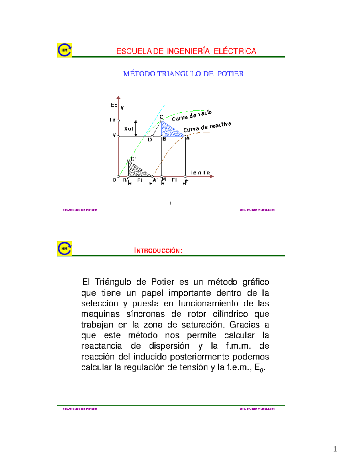 Escuela DE Ingeniería Eléctrica Triangulo DE Potier - 1 ESCUELA DE ...