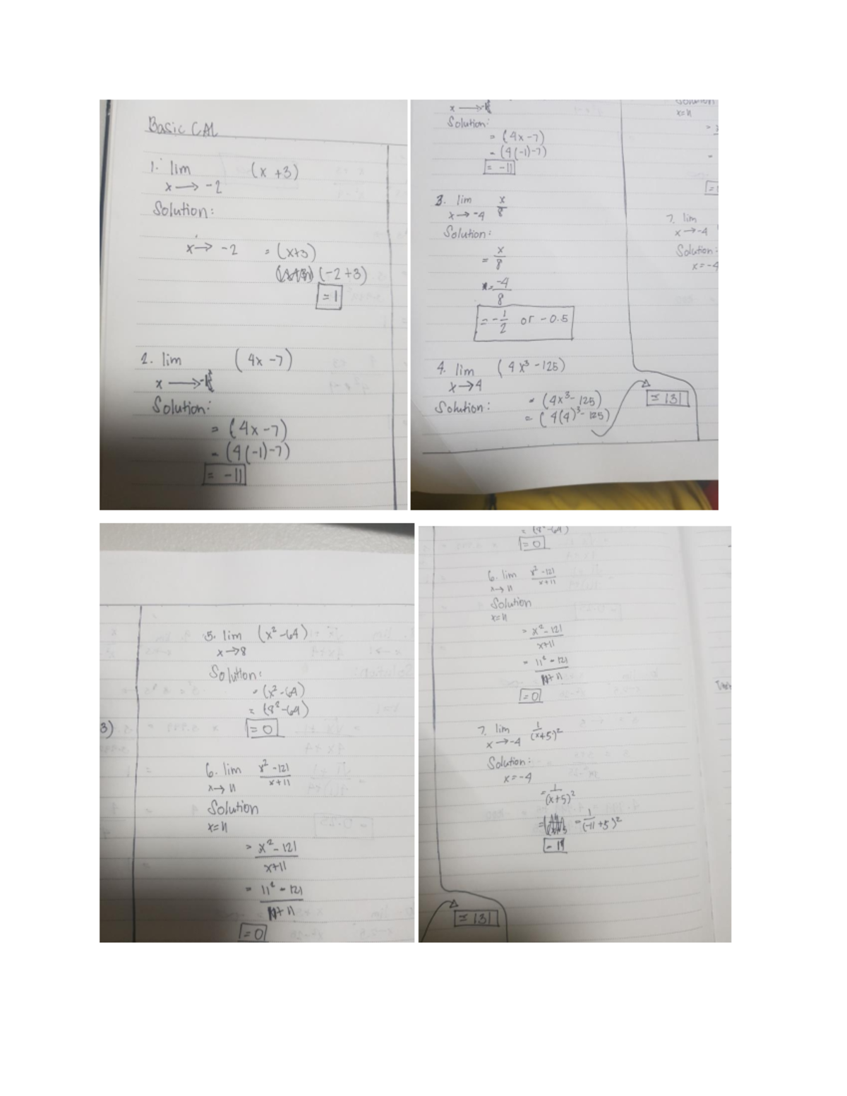 Solving Basic Cal Limits - Calculus - Studocu