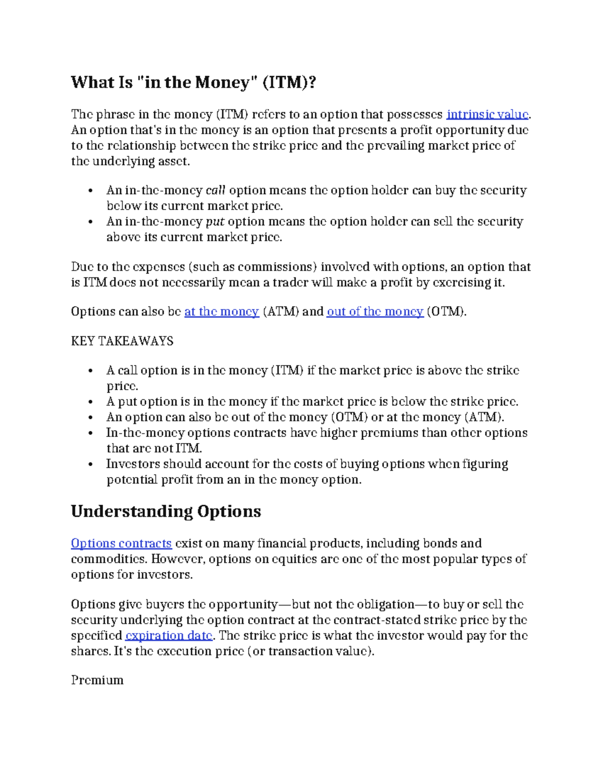 What Is itm & otm - What Is "in the Money" (ITM)? The phrase in the ...