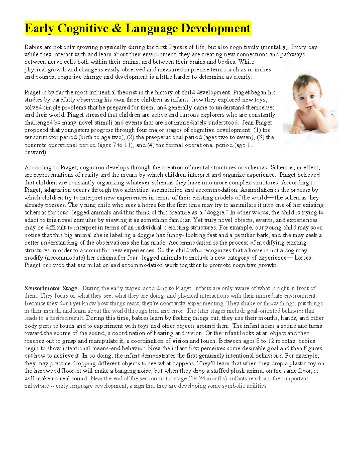 CH6 Early Cognitive & Language Development (Winter 2024) - Tagged ...